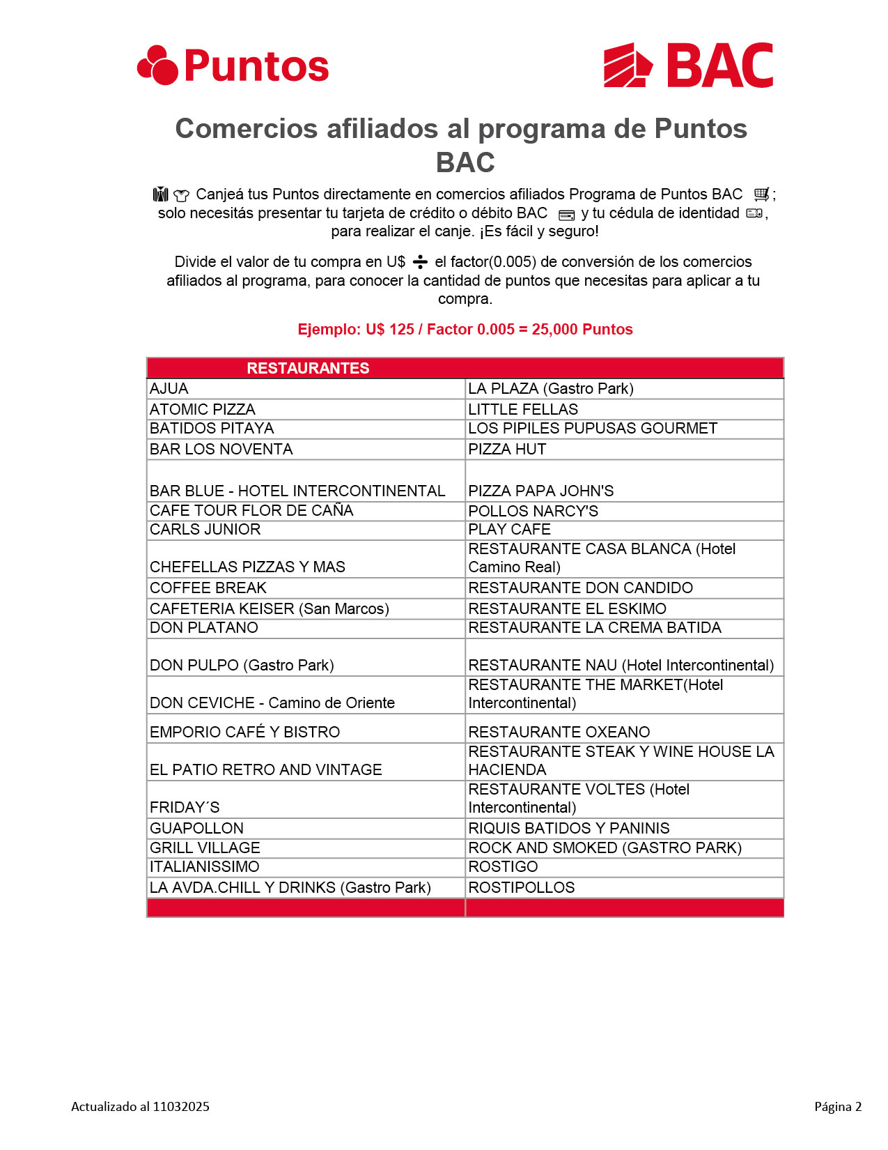 Redimí tus Puntos BAC | BAC